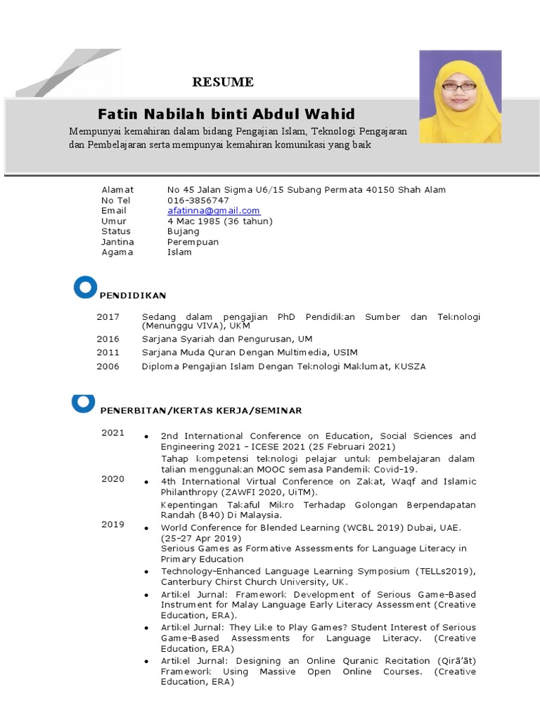 2021 Resume (BM) | PDF