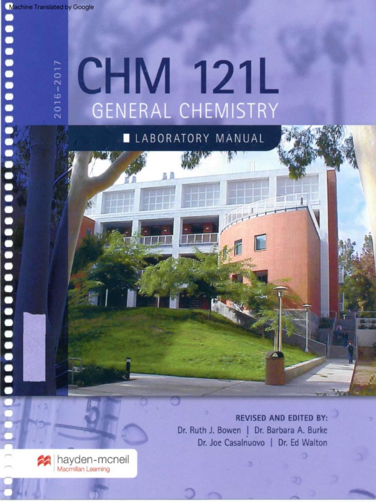 CHM121L General Chemistry Laboratory Manual by Ruth J. Bowen, Barbara A ...