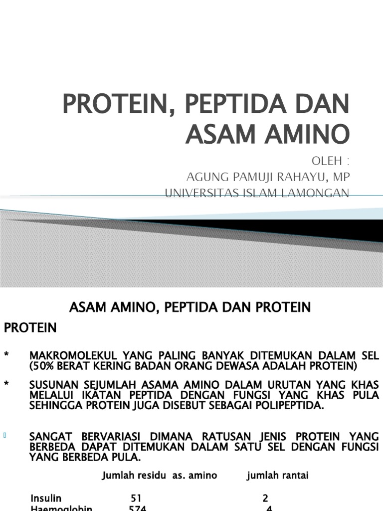 Protein, Peptida Dan Asam Amino | PDF