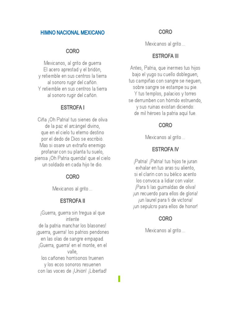 Himno Nacional Mexicano | PDF