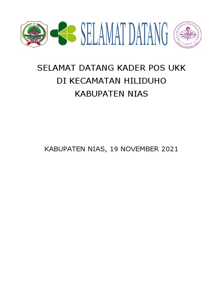 Kader Pos UKK Hiliduho 2021 | PDF
