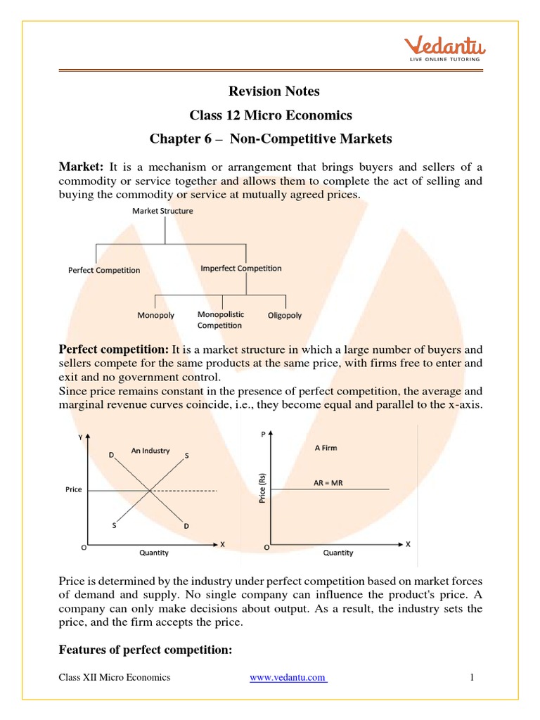 Class 12 Micro Economics Chapter 6 - Revision Notes | PDF | Oligopoly ...
