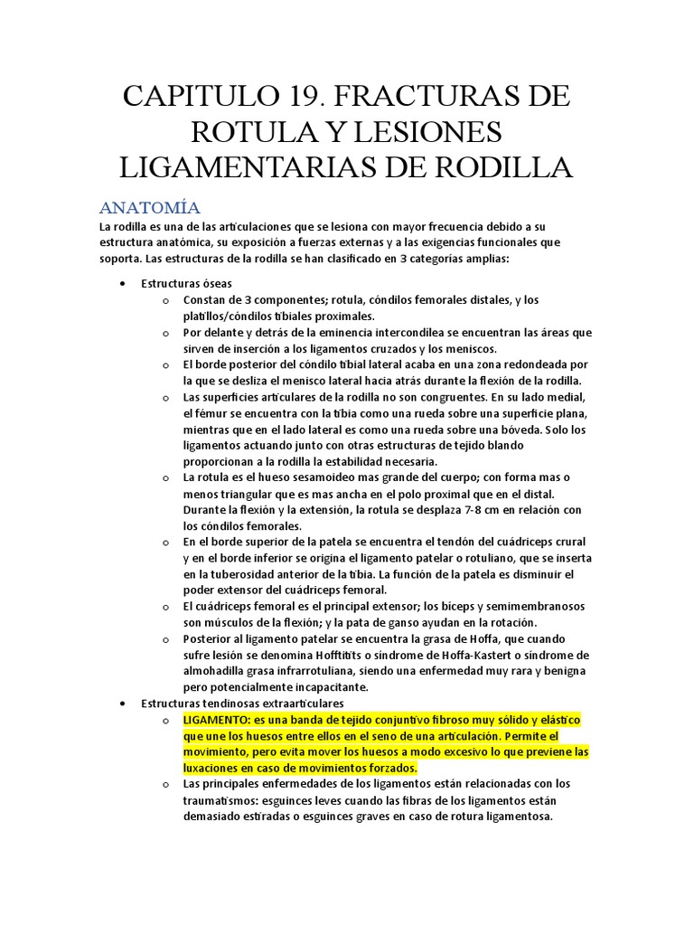 Fracturas de Rotula y Lesiones Ligamentosas de Rodilla | PDF | Rodilla ...