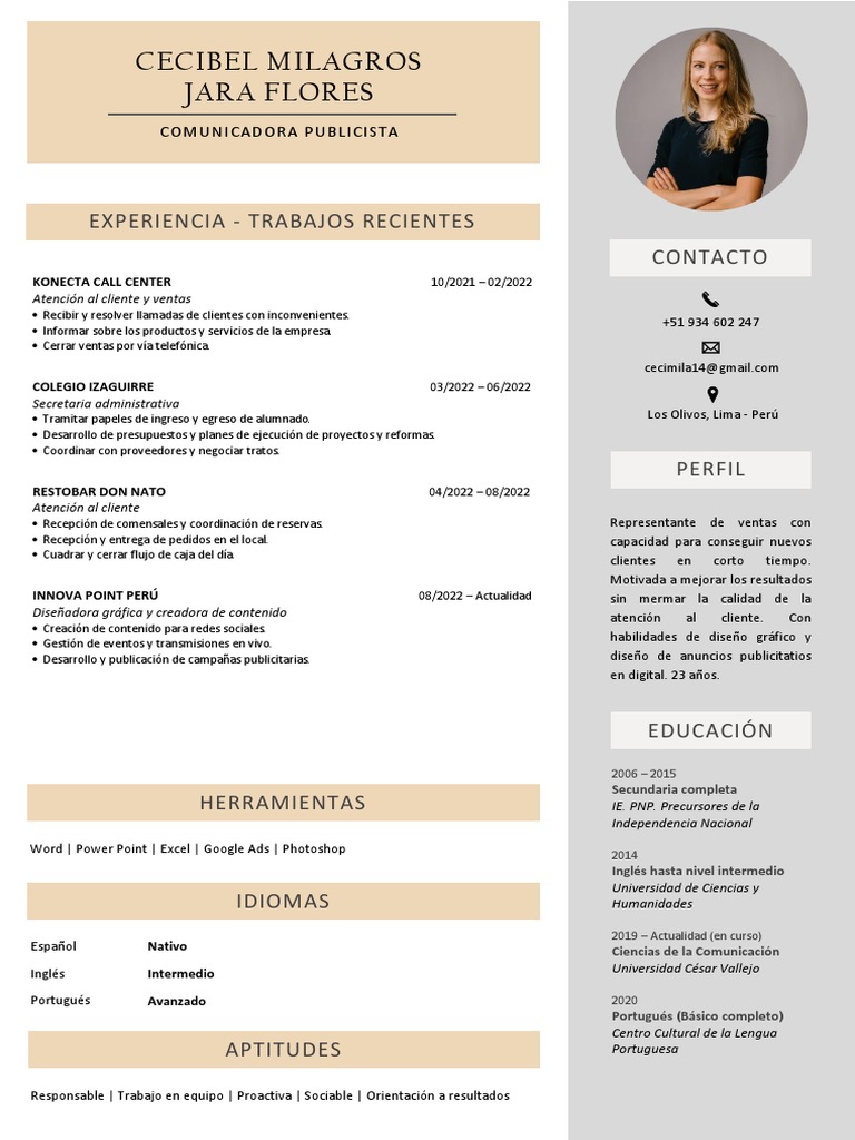 CV Cecibel Jara | PDF | Comunicación | Business
