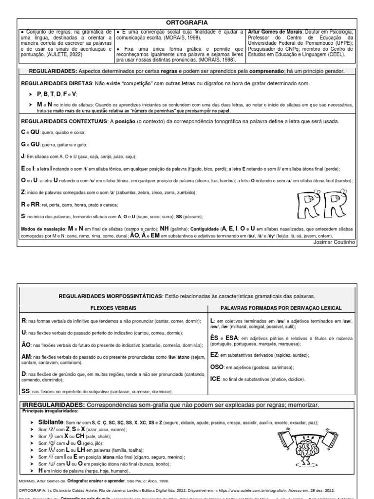 Regularidades e Irregularidades Ortográficas | PDF | Sílaba | Linguística