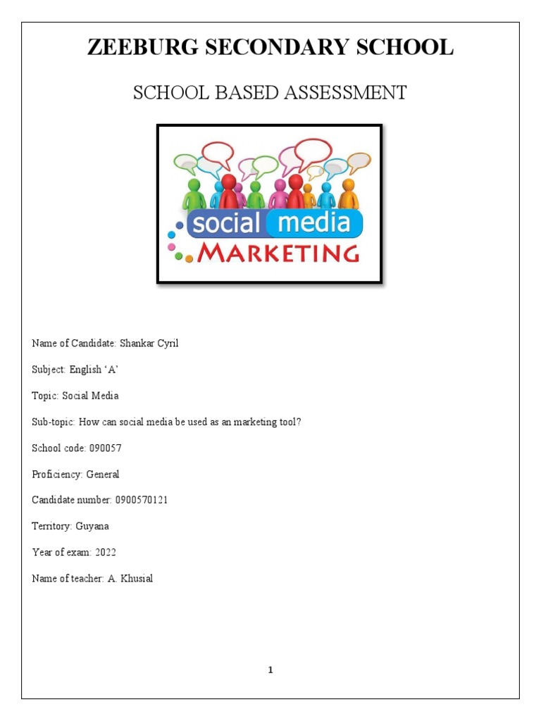 Shankar Cyril 11 Arts English SBA | PDF | Social Media | Popular ...