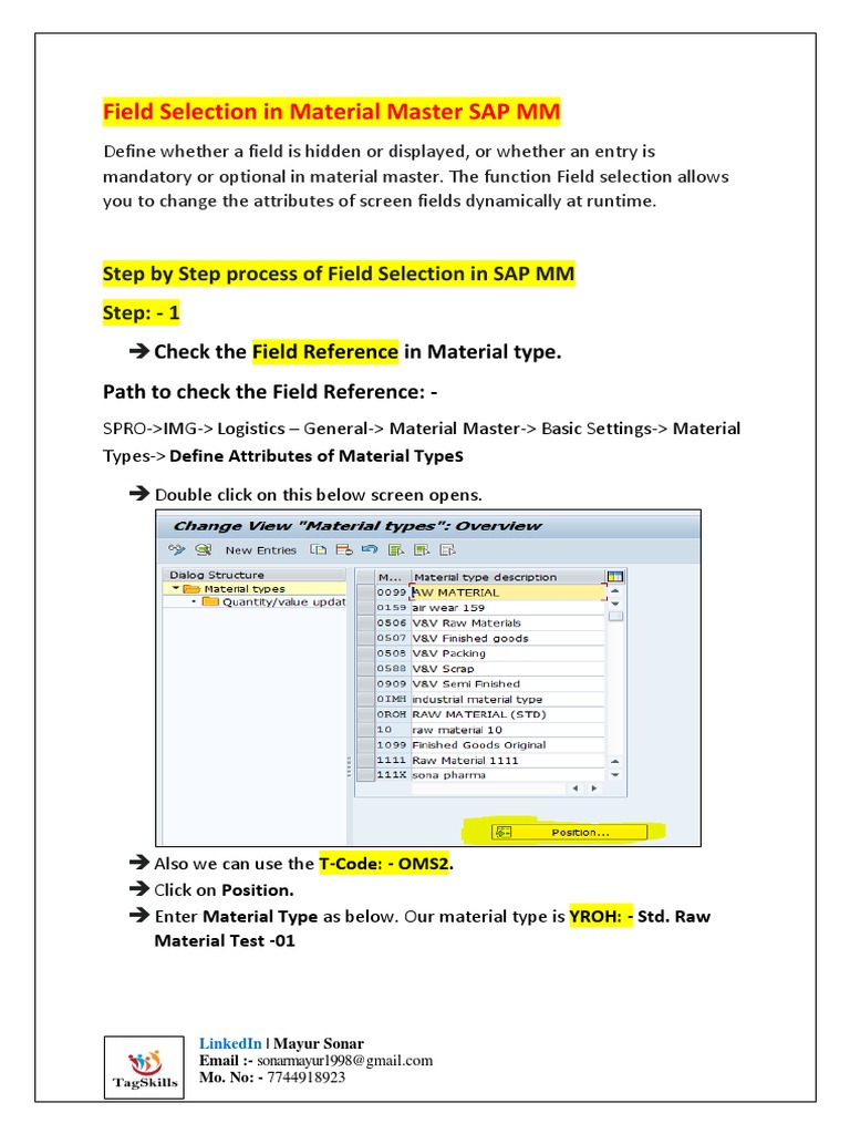 Field Selection in SAP Material Master | PDF | Linked In | Computing