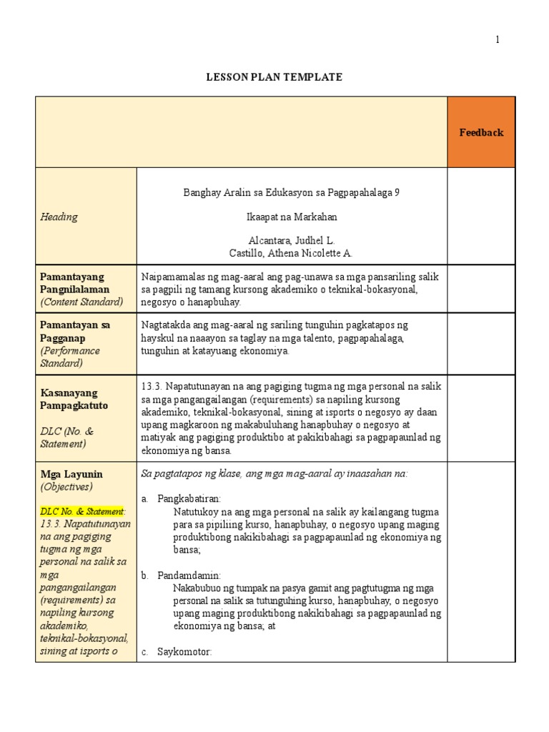Alcantara Castillo LP 3rd Draft | PDF