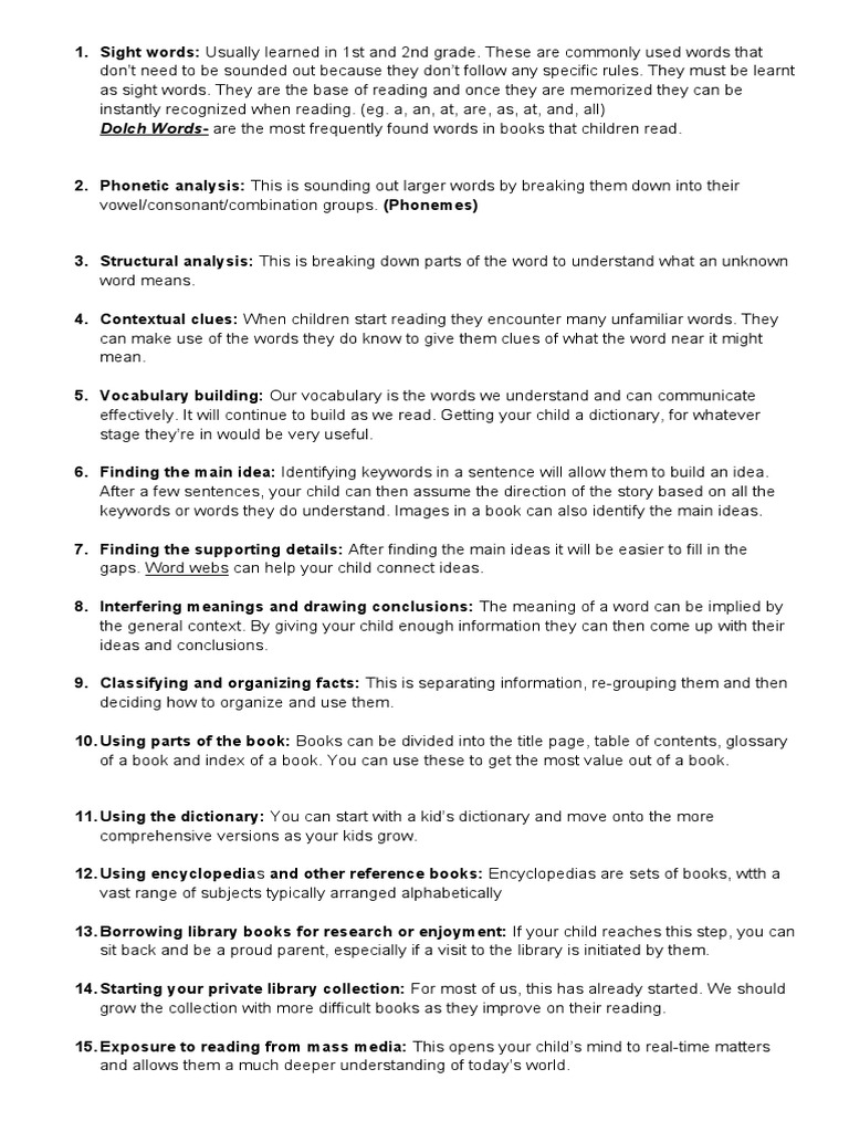 Key Reading Strategies for Children | PDF | Books | Fluency