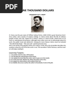One Thousand Dollars | PDF | O. Henry