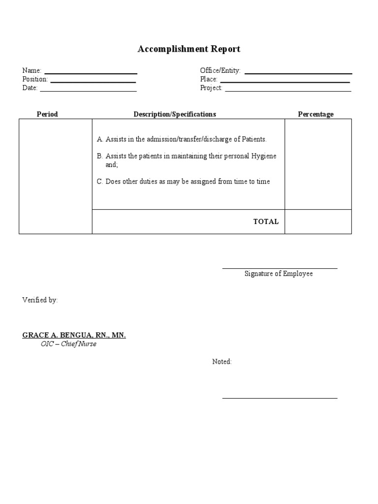 Accomplishment Report (NA) | PDF