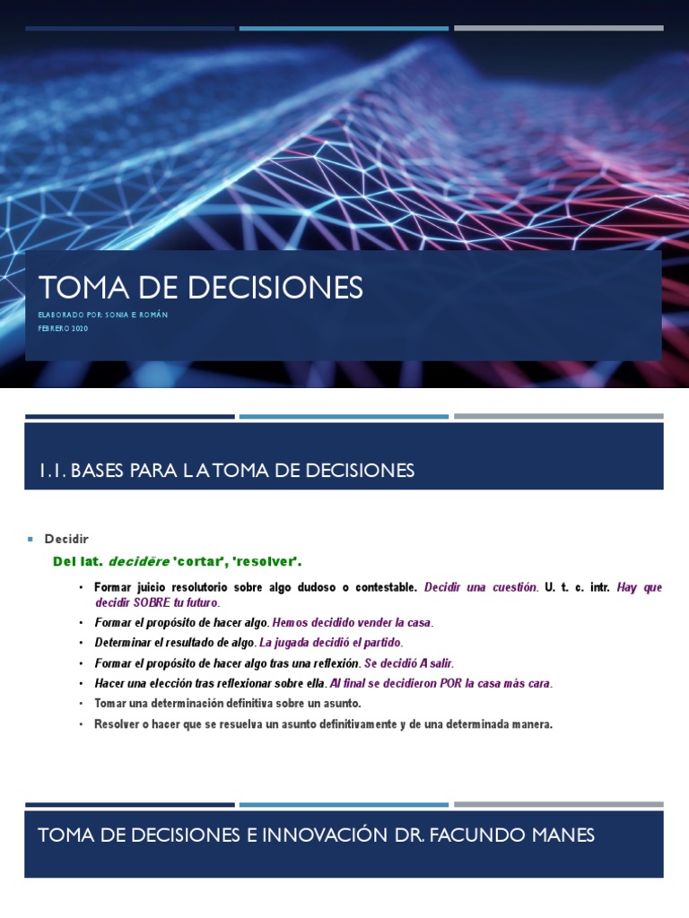1.1 Presentación Toma de Decisiones | PDF | Toma de decisiones | Ciencia cognitiva