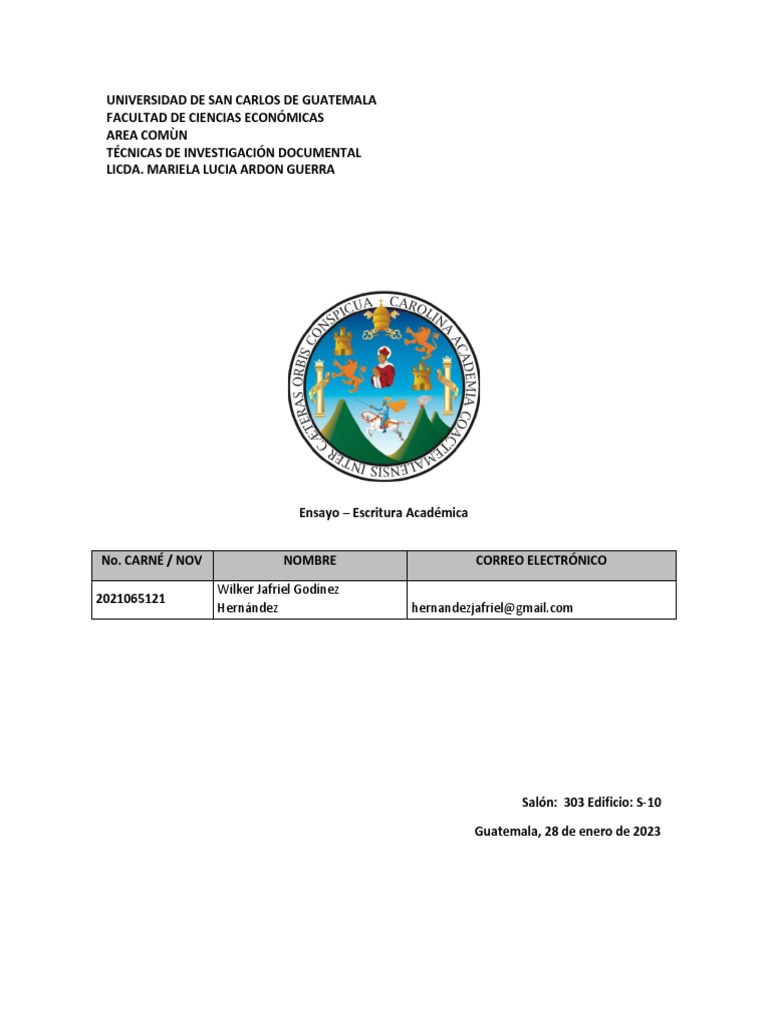 Ensayo - Escritura Academica | PDF | Oración (Lingüística) | Ciencia ...