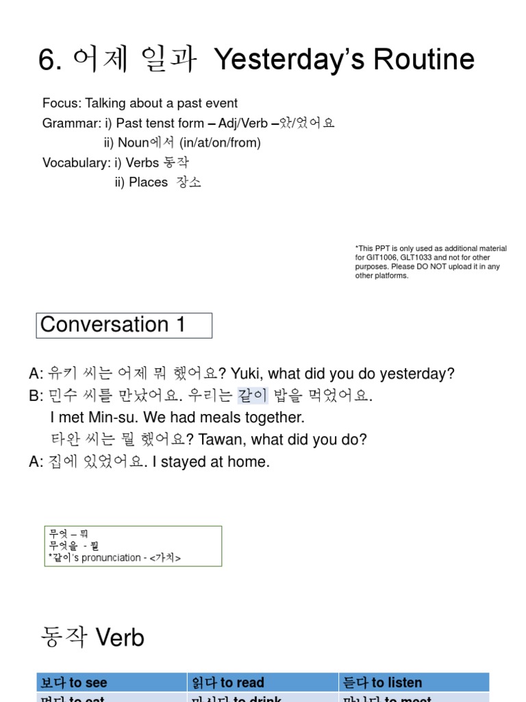 Yesterday Routine | PDF | Grammatical Tense | Grammar