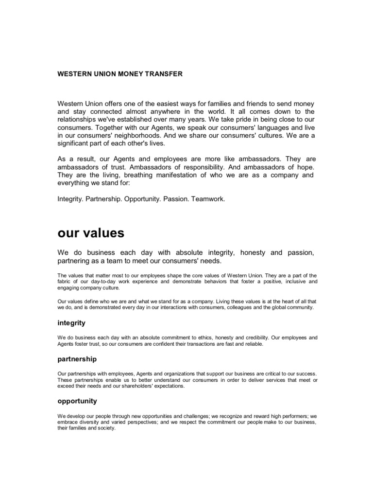 Western Union Money Transfer | PDF | Western Union | Money Order