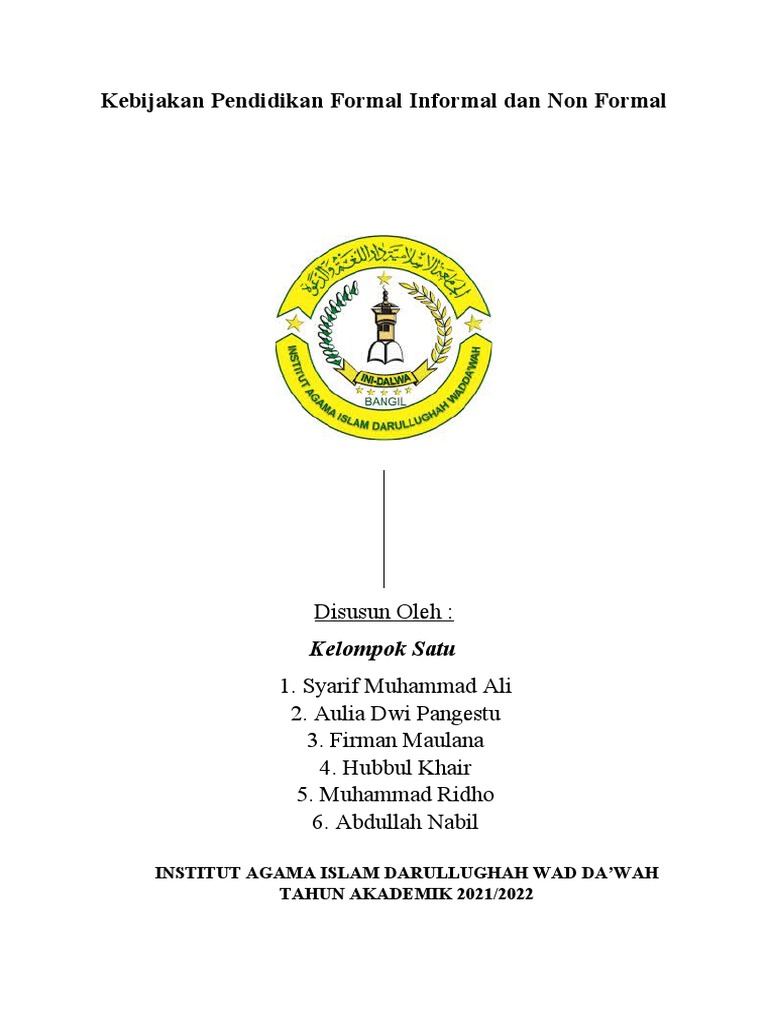 Kebijakan Pendidikan Formal, Informal, Dan Non Formal | PDF