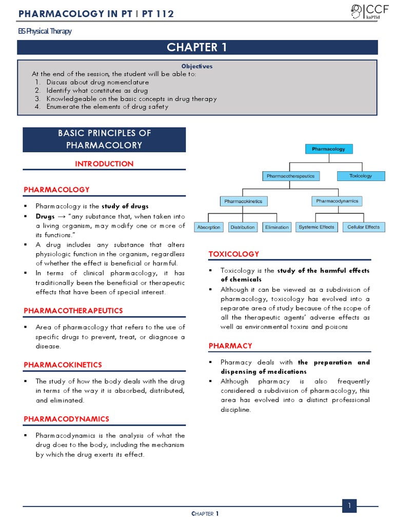 Chapter 1 - PT 112 (CED) | PDF | Pharmacology | Chemistry