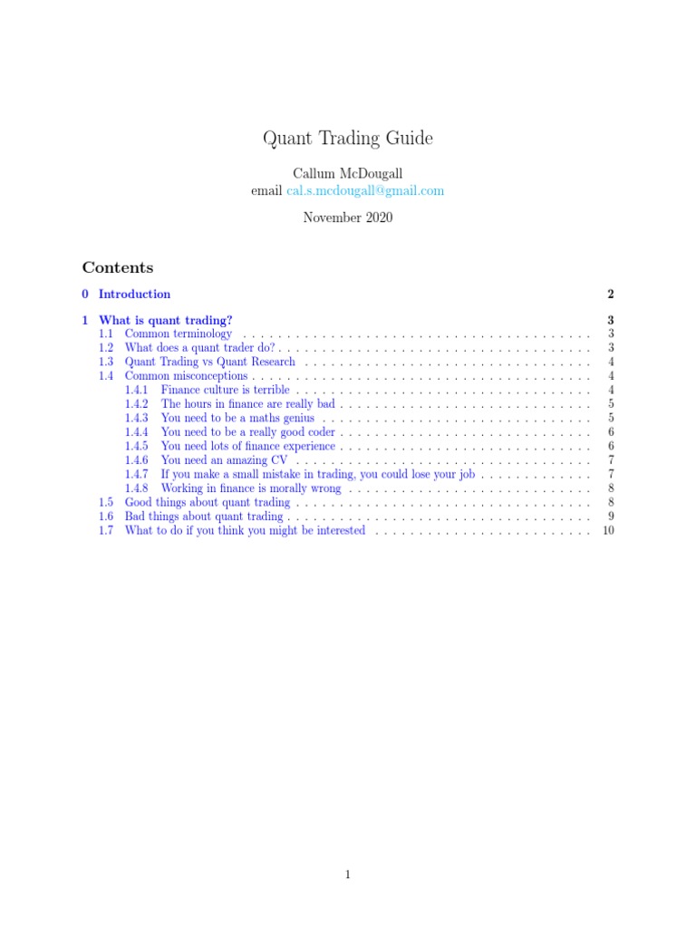 Quant Trading: A Beginner's Guide | PDF | Market Maker