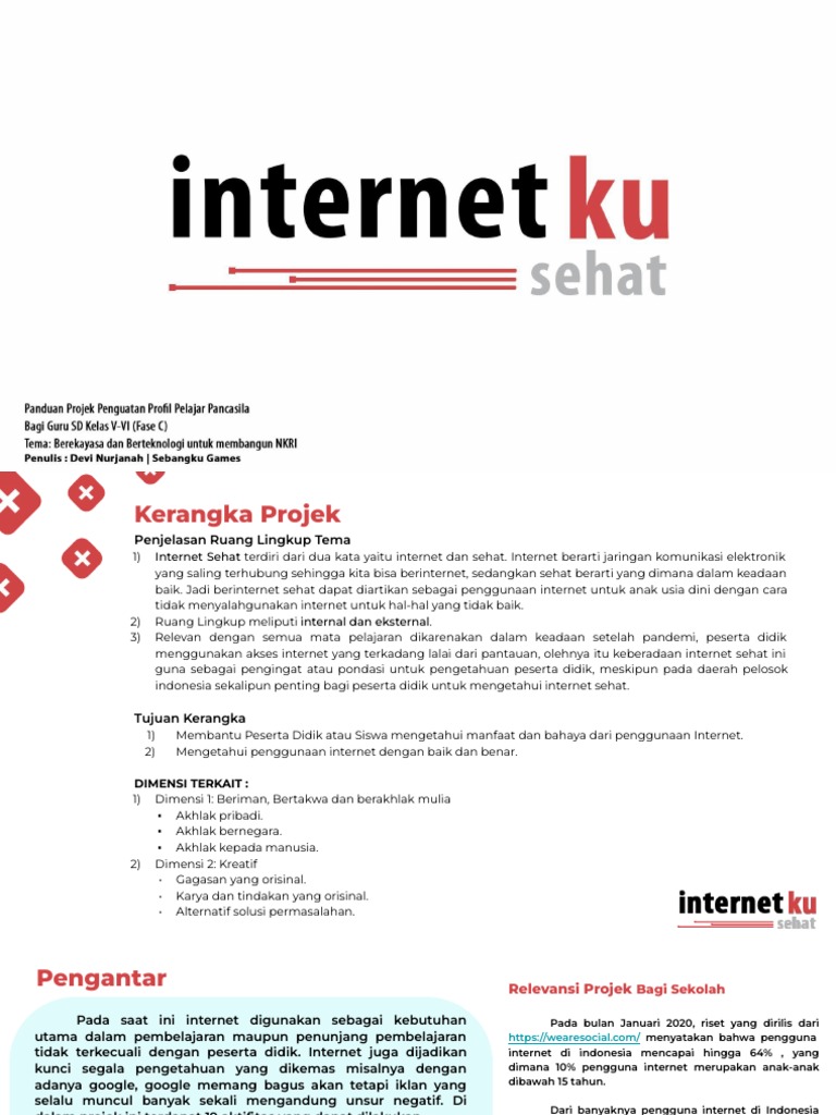 Kerangka Projek Internet Sehat untuk Peserta Didik | PDF