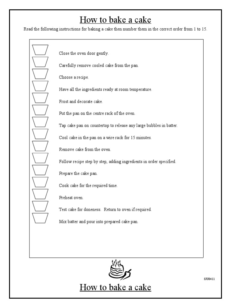 How To Bake A Cake Fun Activities Games - 5373 | PDF