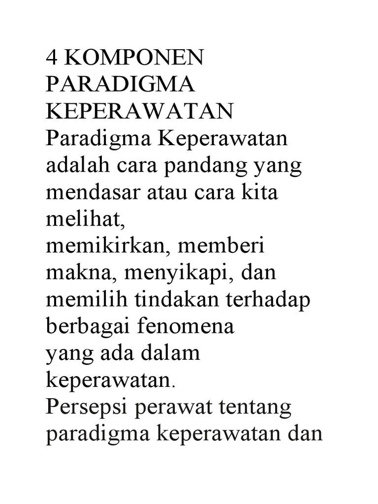 Makalah PARADIGMA KEPERAWATAN Kelompok 1 | PDF
