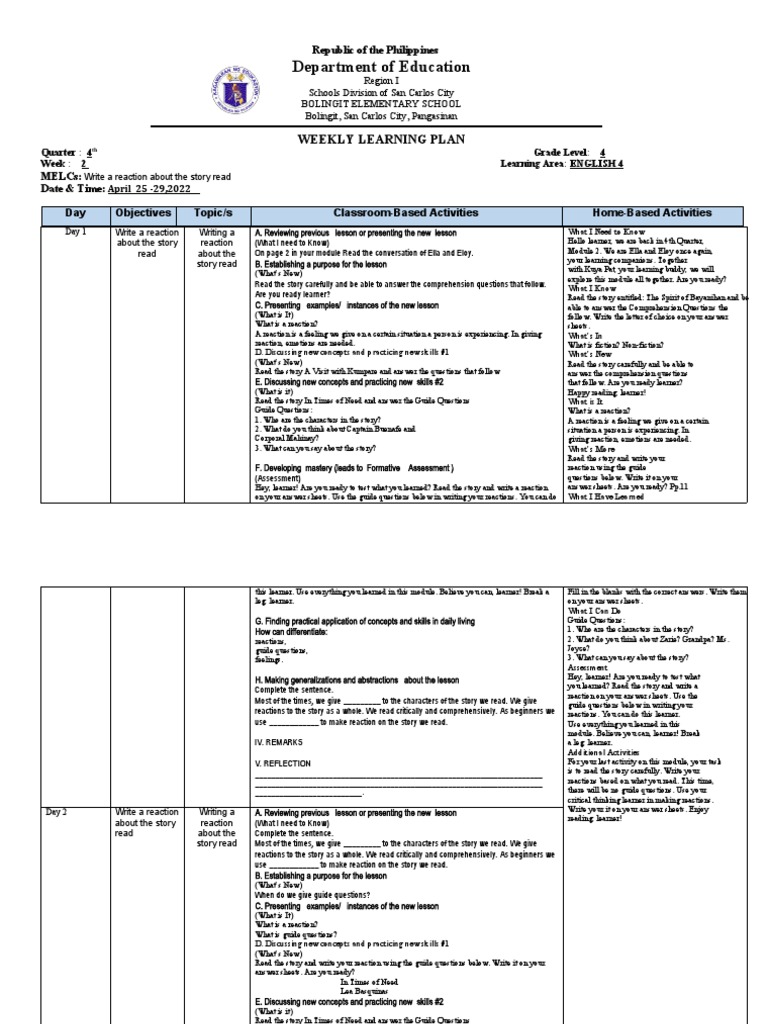 WLP-Q4 - English 4-Module-2 | PDF | Learning | Cognitive Science