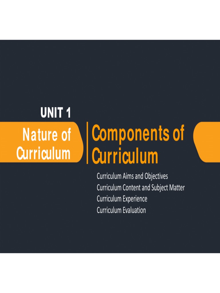 Components of Curriculum | PDF | Curriculum | Teachers