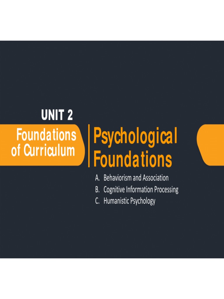 Psychological Foundations | PDF