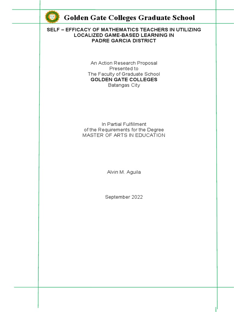 Sir Alvin Self Efficacy | PDF | Teachers | Teaching Method