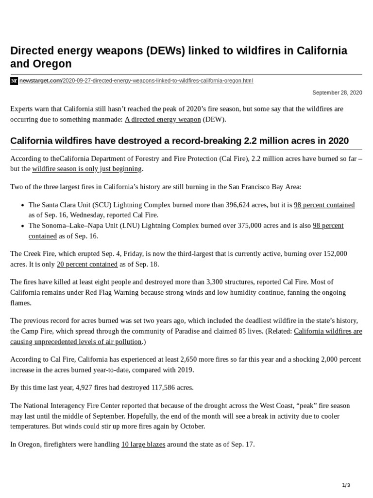 Directed Energy Weapons | PDF | Hazards | Wildfire