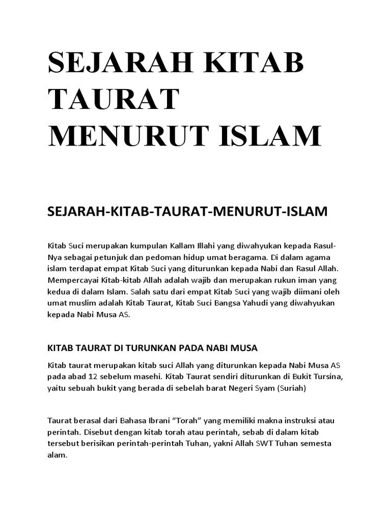 Kitab Taurat - Nayira | PDF | Ilmu Sosial | Agama & Spiritualitas