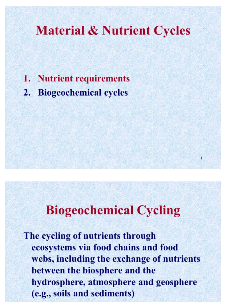 Nutrient Cycling | PDF