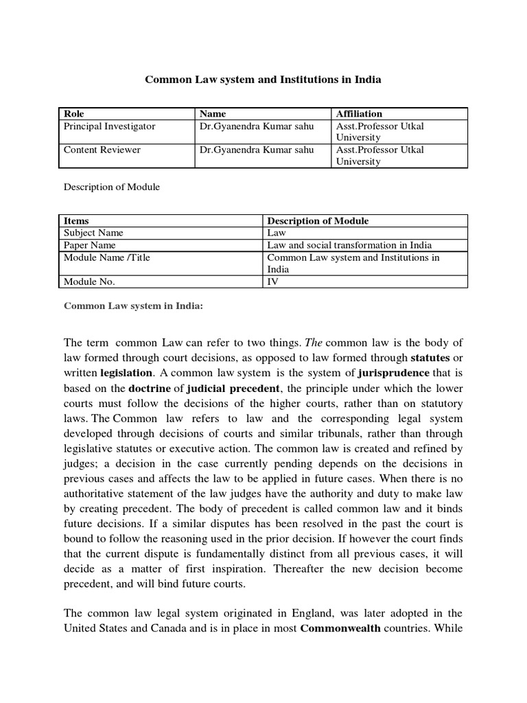 Common-Law-system- | PDF | Common Law | Precedent