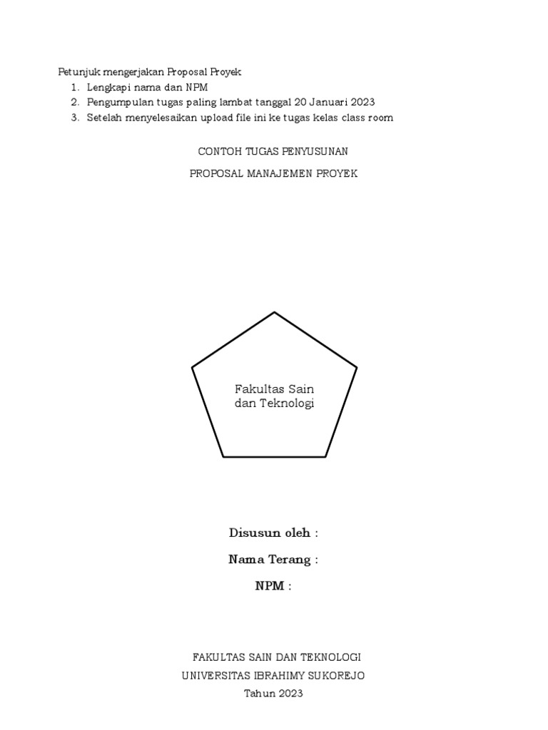 Soal Tugas Manajemen Proyek Template Contoh - Proposal | PDF