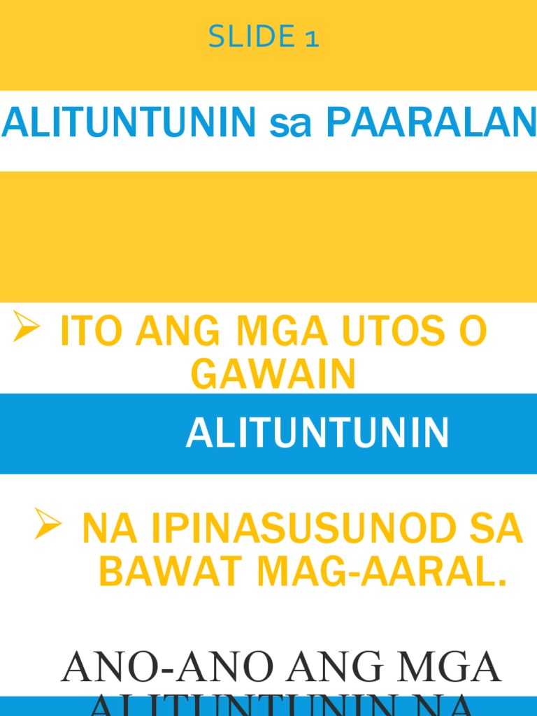Slide 1: Alituntunin Sa Paaralan | PDF