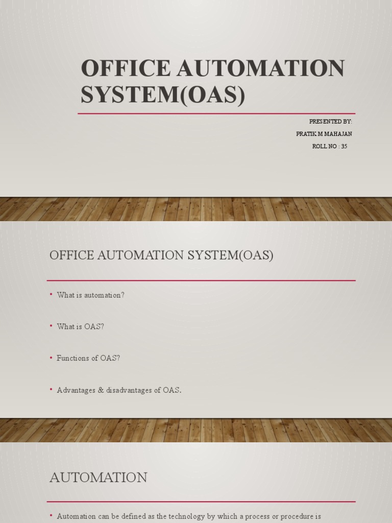 Office Automation System (OAS) | PDF