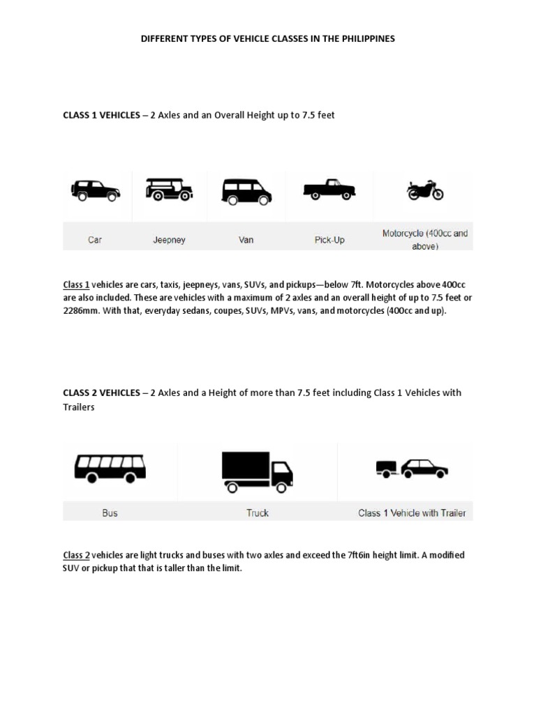 Class 1 Vehicles | PDF