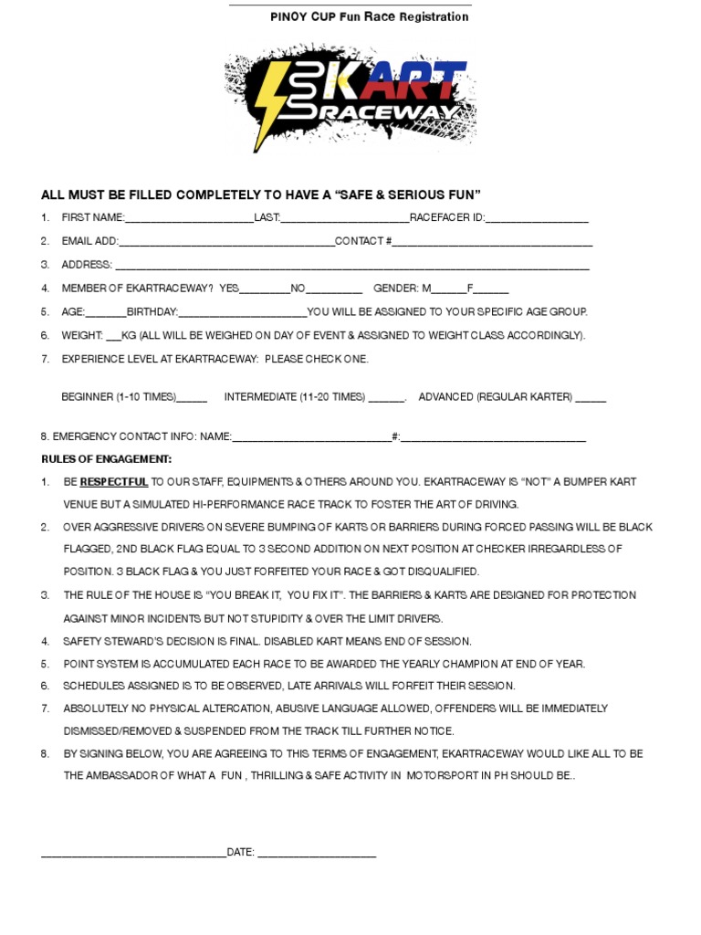 Pinoy Cup Registration Form | PDF