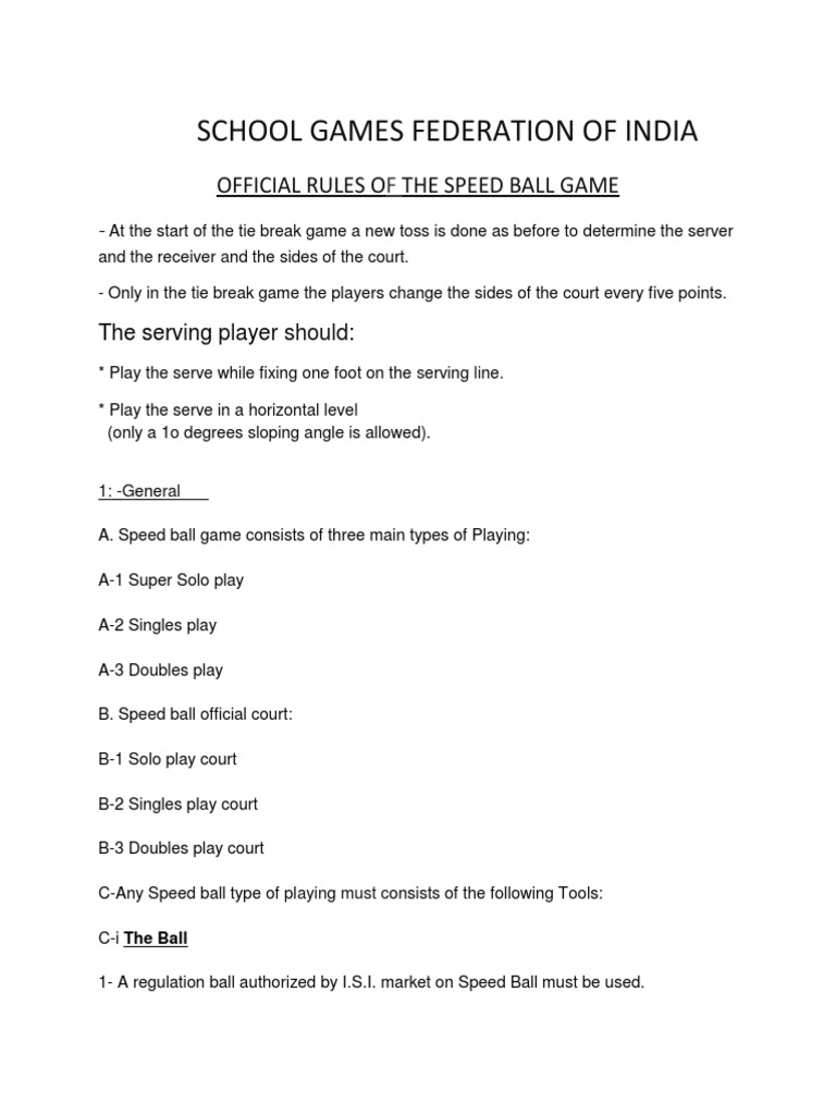 rules_speedball | PDF | Table Tennis | Athletic Sports