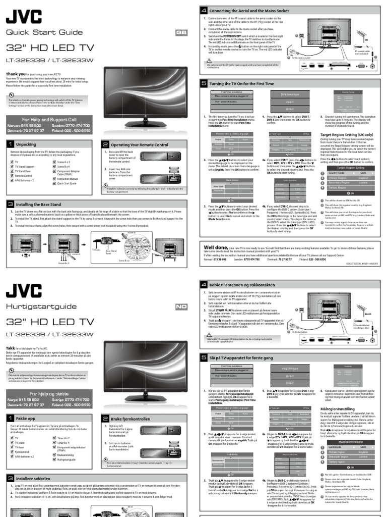 32" HD Led TV: Quick Start Guide | PDF | Television | Electrical Connector