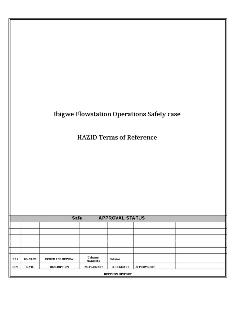 HAZID - Terms of Refernce | Download Free PDF | Risk | Hazards