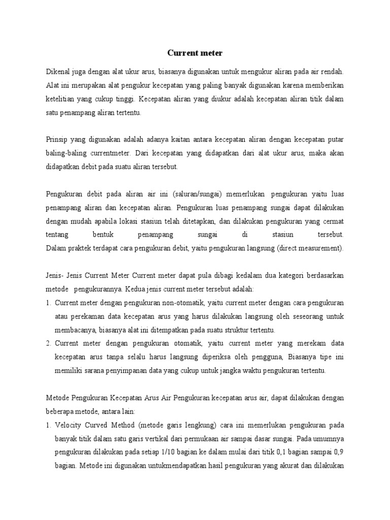 Current Meter | PDF | Sains & Matematika