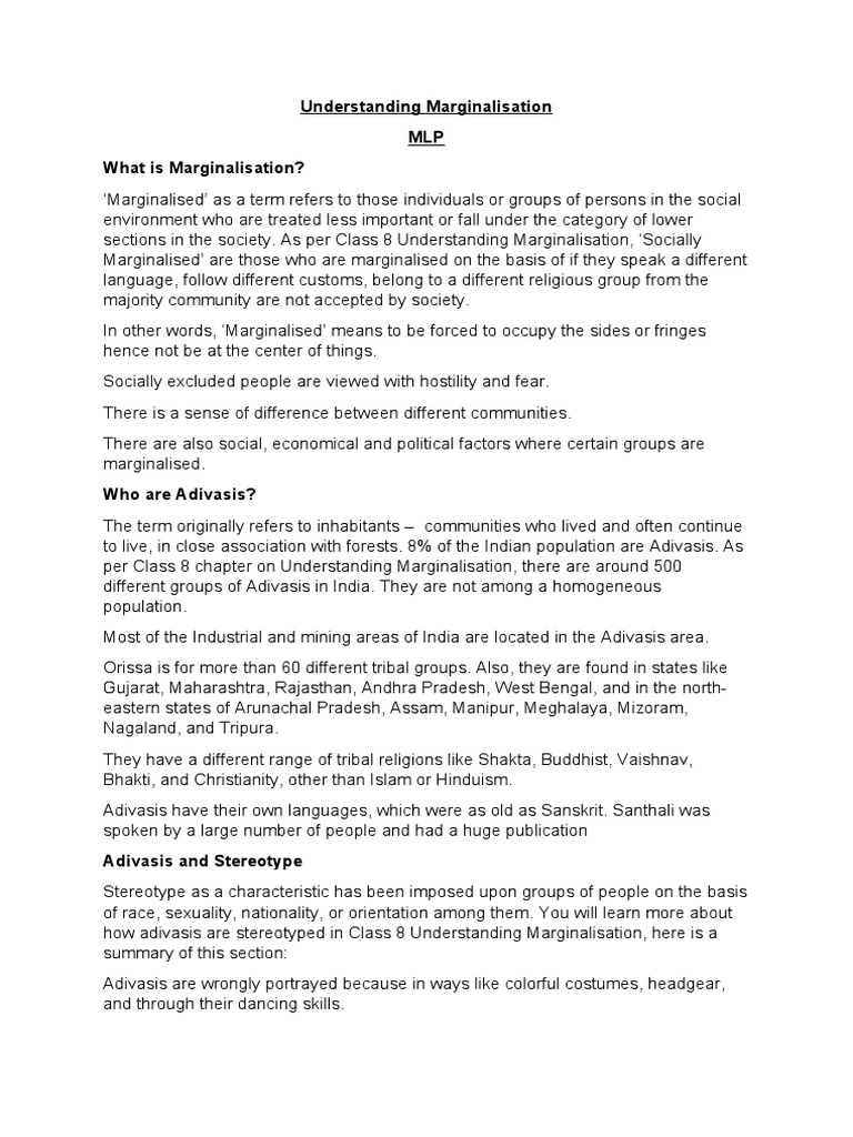MLP Understanding Marginalisation 2022 | PDF | Social Exclusion ...