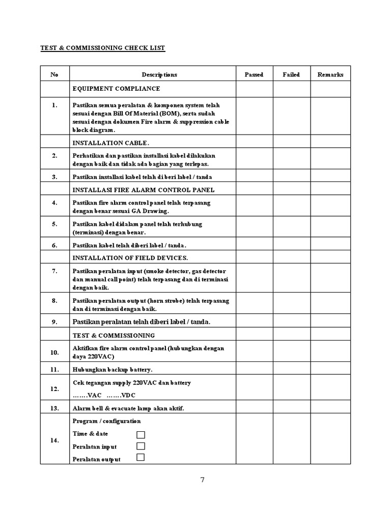 Prosedur Testcom Fire Alarm | PDF