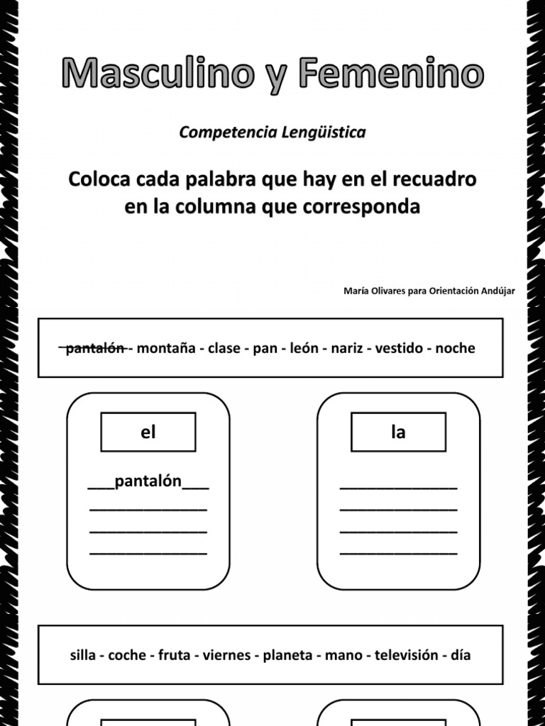 Clasificación de Sustantivos por Género | PDF