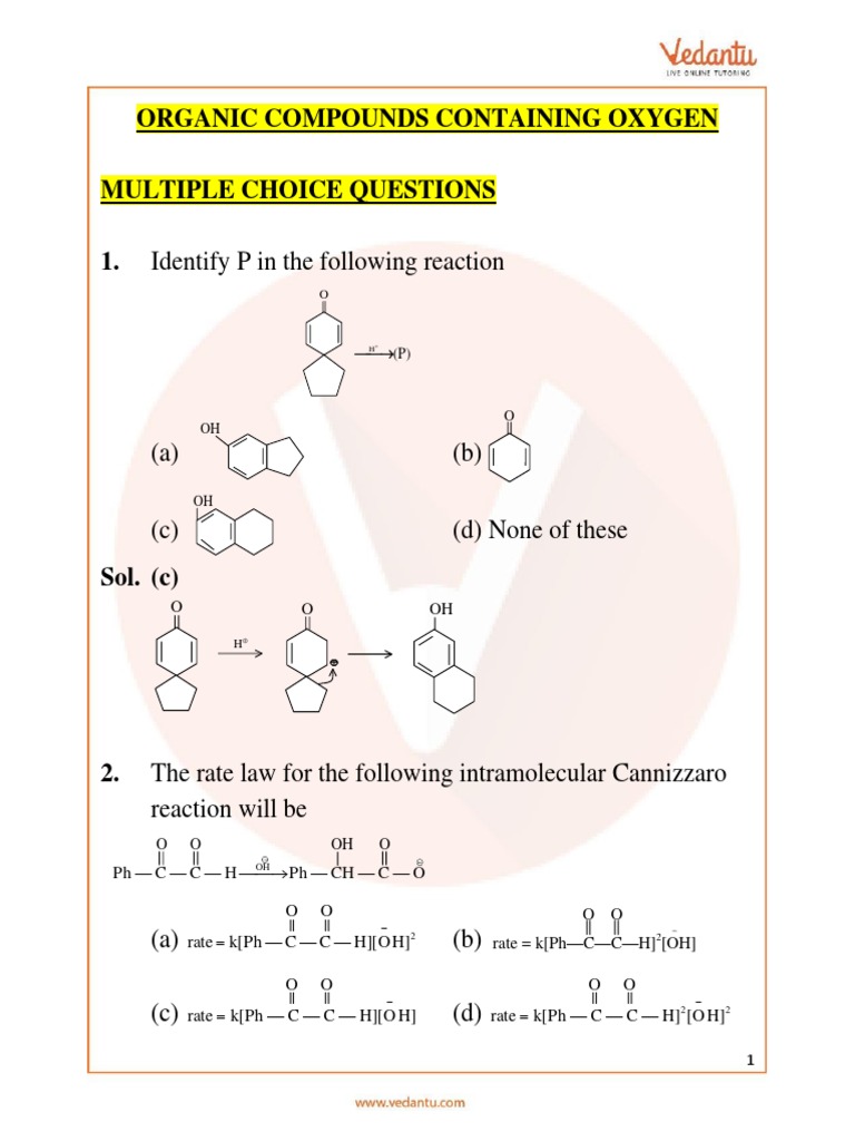 Organic Compounds Containing Oxygen | PDF | Mole (Unit) | Aldehyde