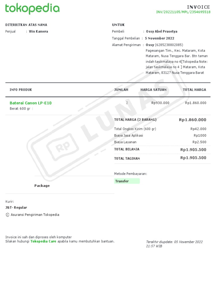 Invoice Kamera | PDF