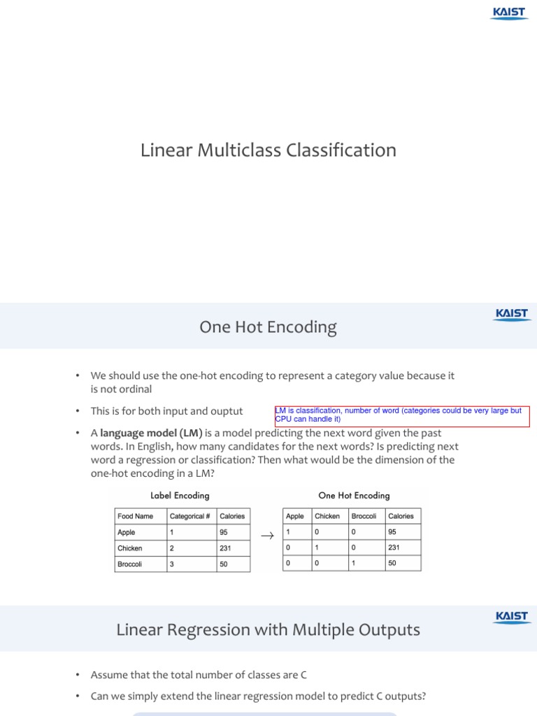 02 - Linear Models - D (Multiclass Classification) | PDF | Statistical Classification ...