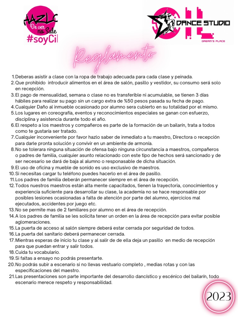 Reglamento 2023 | PDF