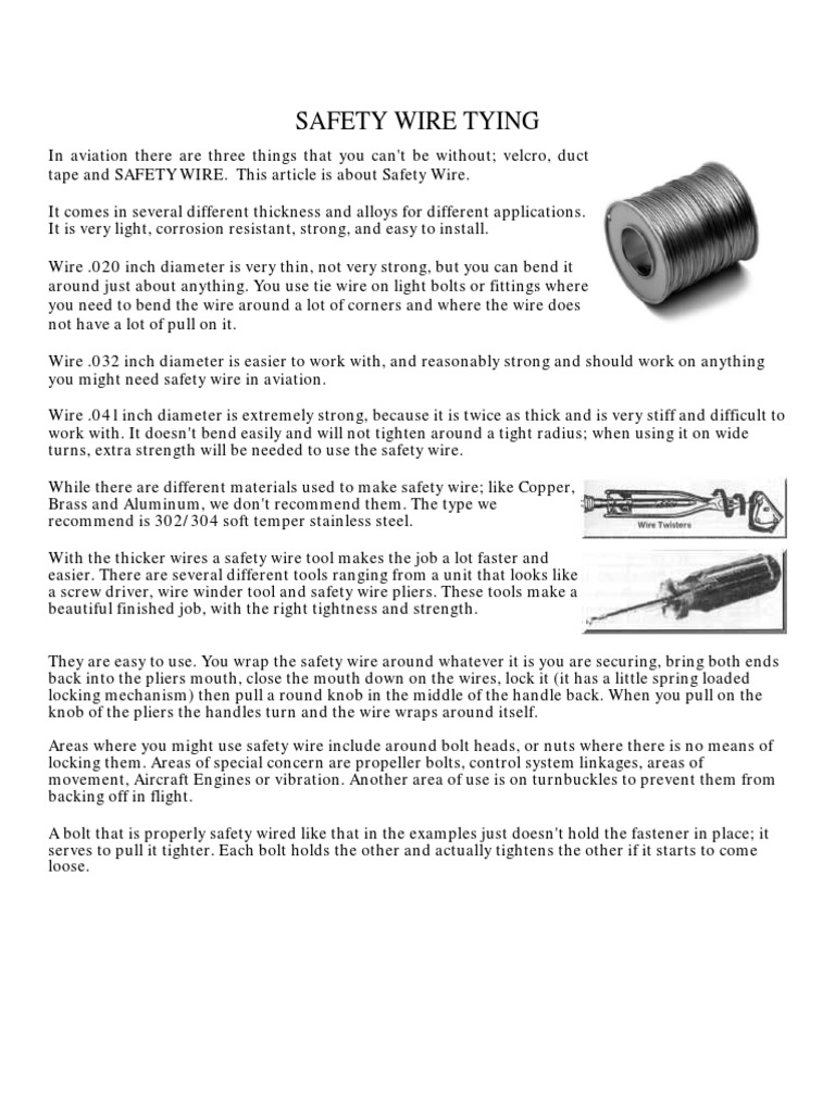Safety Tying Wire | PDF | Screw | Components